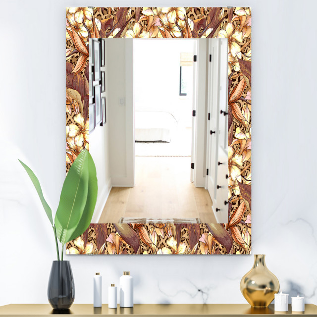 Designart Pattern With Exotic Flowers Bohemian Eclectic Frameless Wall ...
