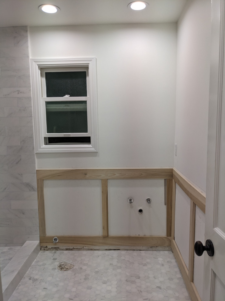 what size wainscot panel small bathroom