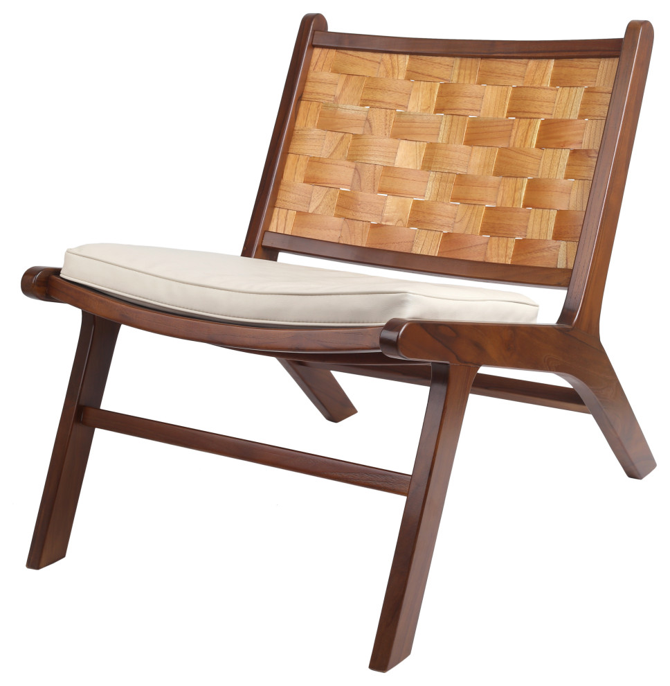 Loria Teak Accent Chair With Cushion - Midcentury - Armchairs And ...