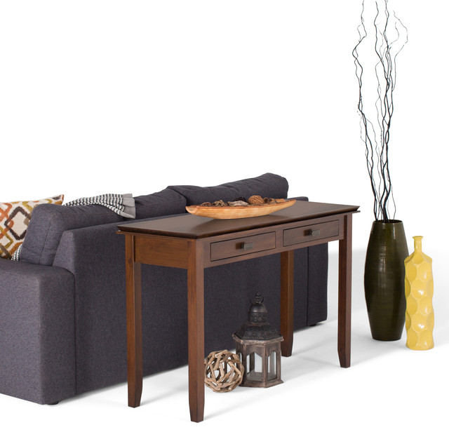 Artisan Solid Wood 46 Inch Wide Transitional Console Sofa Table In ...