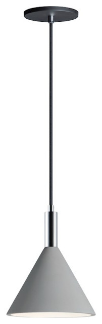 ET2 Lighting Funnel LED 1-Light Pendant in Gray/Polished Chrome ...