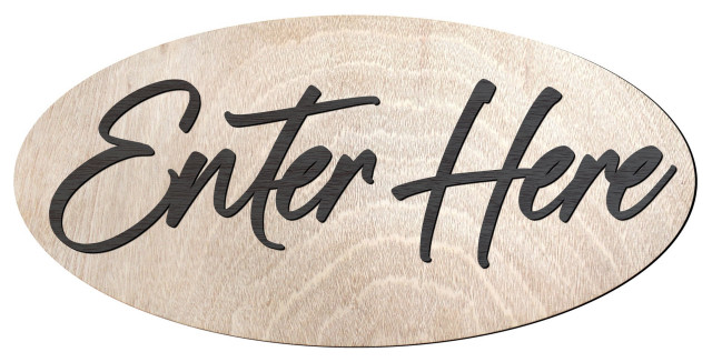 Enter Here sign business sign Light wood sign Enter Sign HandSign ...