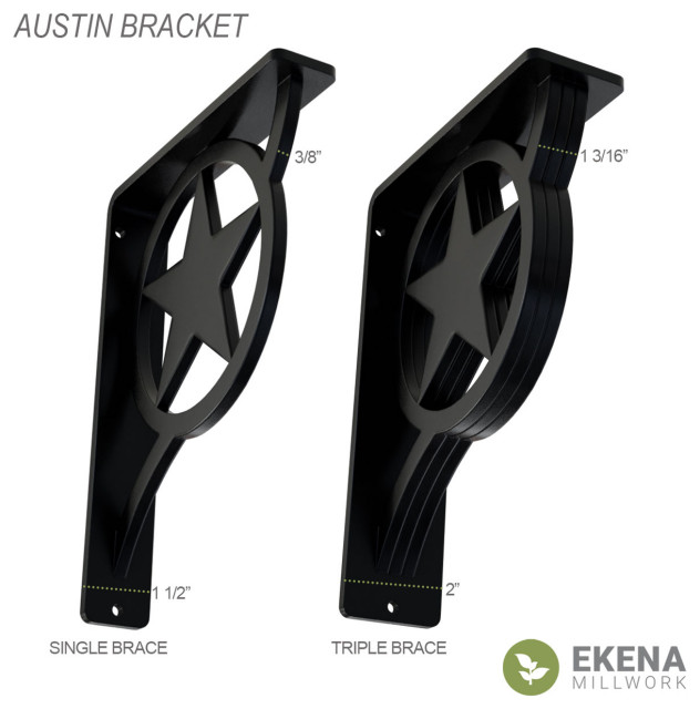 Austin Wrought Iron Bracket, 2"Wx5 1/2"Dx8"H - Southwestern - Brackets - by ArchitecturalDepot ...