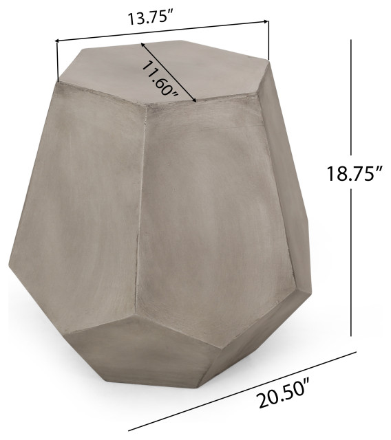 Hopewell Lightweight Concrete Side Table - Industrial - Outdoor Side ...
