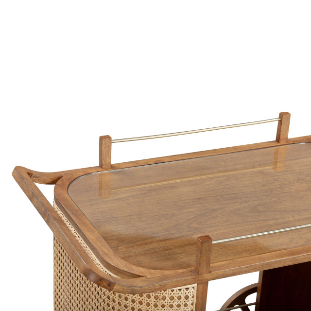 Yuma Natural Rattan Bar Cart Natural - Tropical - Bar Carts - by First ...
