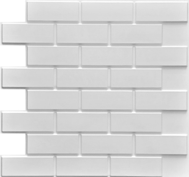 Pearl White Brick 3D Wall Panels - Contemporary - Wall Panels - by ...