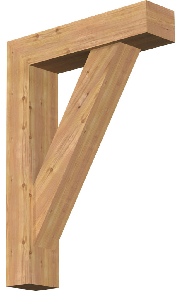 Traditional Block Rough Sawn Bracket w/ Offset Brace, 32"D x 44"H ...