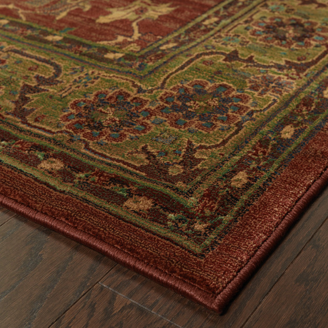 Oriental Weavers Kharma 836C4 Red/Green Area Rug, Rectangle 7'10"x11 ...