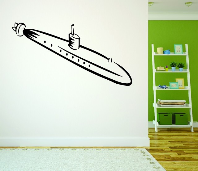 Decal, Underwater Submarine Watercraft Silhouette, 20x40", 20X40 ...