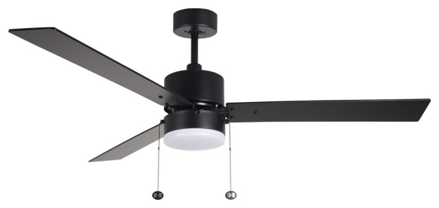 3-Blade 52" MB Modern Cylinder Fan Matte Black/Walnut Blades 3K-5K ...