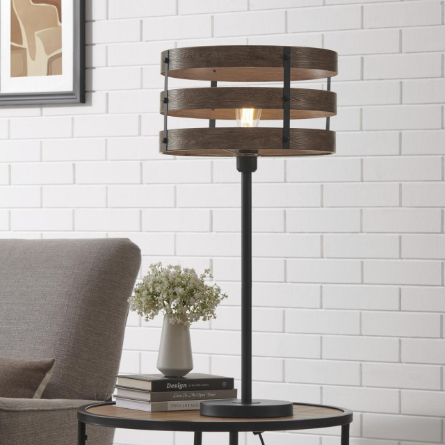Balta 1 Light Table Lamp, Brown Wood - Transitional - Table Lamps - by ...
