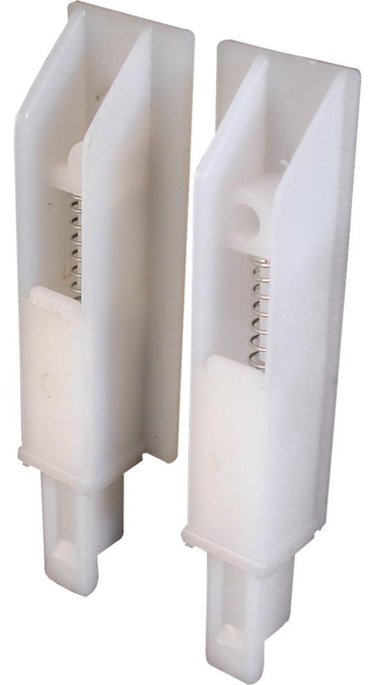 White Plastic, Sliding Panel Door Bottom Guides, 2Pack - Traditional ...