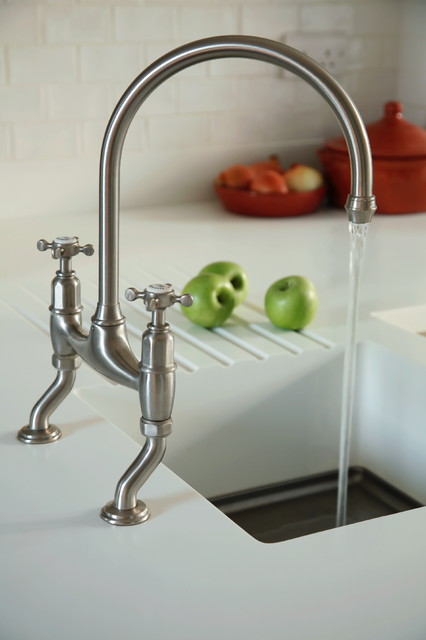 Clapham Corian sink and worktop and bridge tap - Contemporary - London ...