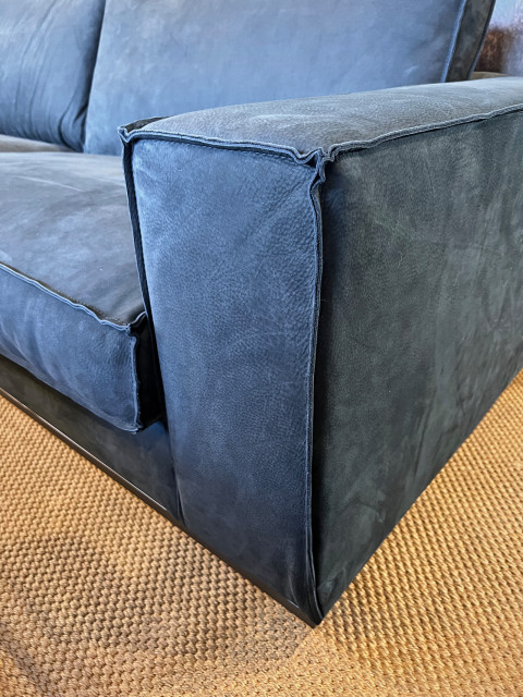 Slate Gray Nubuck Leather Sofa - Transitional - Sofas - by Design Mix ...