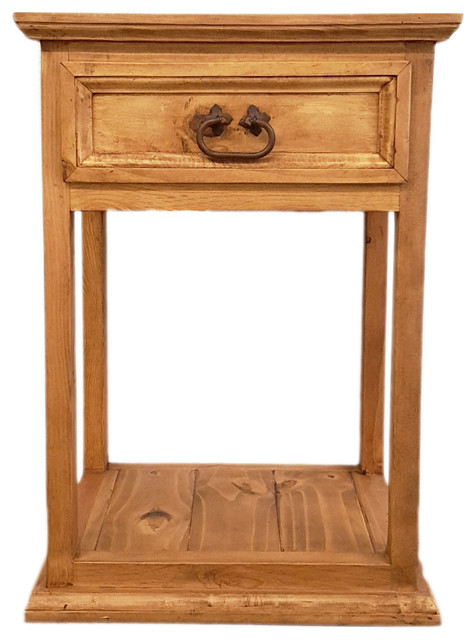 Traditional Rustic Nightstand With 1 Drawer - Rustic - Nightstands And ...