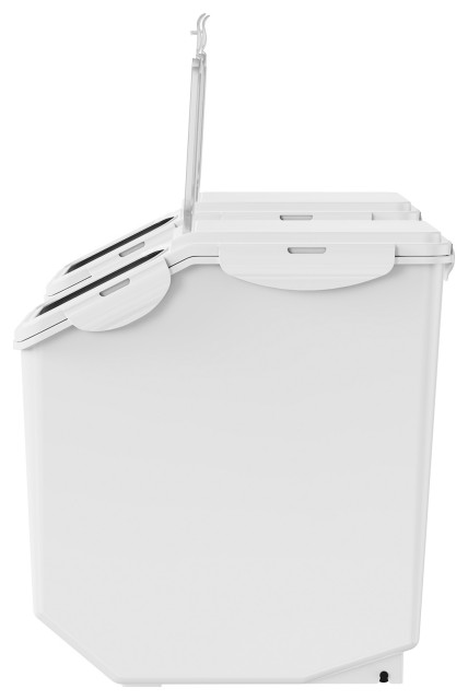 VEVOR Mobile Ingredient Bin Storage Container 2 x 15L Capacity Slant ...