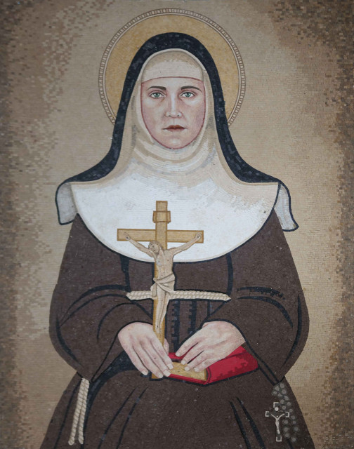 Seated Saint - Religious Mosaic Art, 53" x 71" - Contemporary - Tile ...