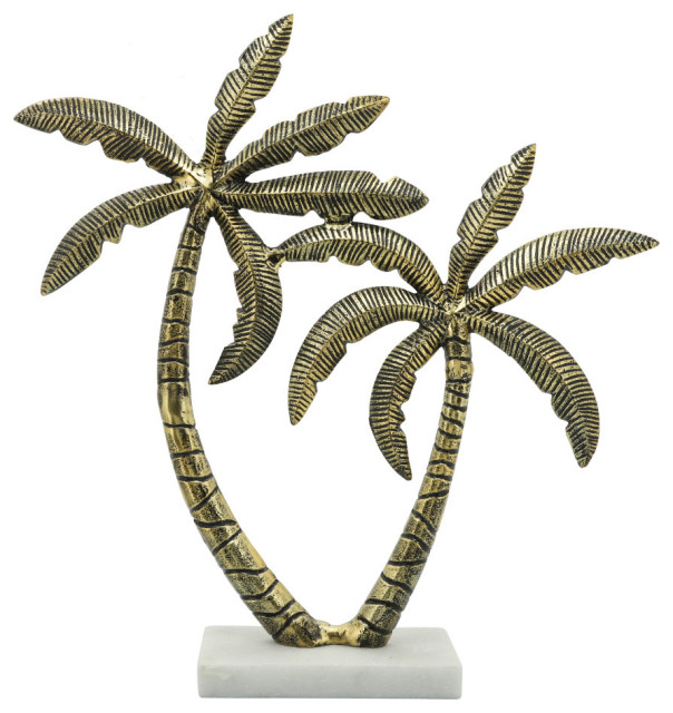 Metal, 20" Coconut Tree, Bronze - Tropical - Decorative Objects And ...