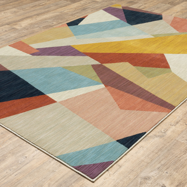 Xanadu 1803X Multi-Colored Rug, Rectangle 3'10"x5'5" - Contemporary ...