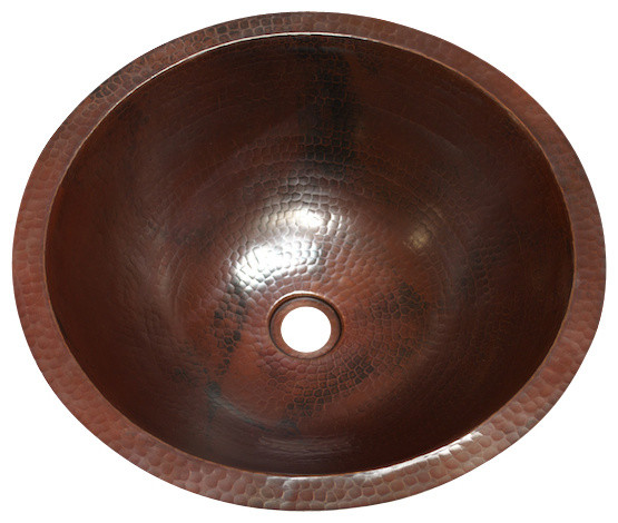 Flat Rim Round Bathroom Copper Sink - Rustic - Bathroom Sinks - by ...