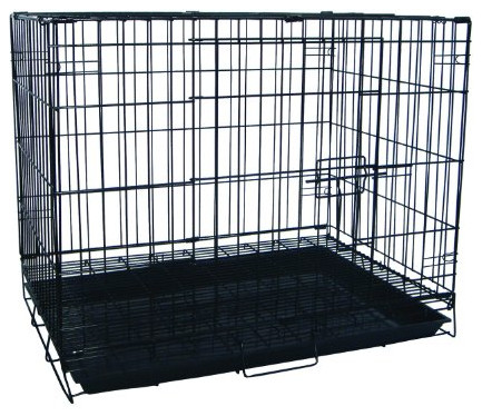24" Dog Kennel Cage With Bottom Grate, Black - Contemporary - Dog ...