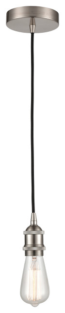 Edison 1 Light Mini Pendant In Satin Nickel (616-1P-Sn) - Industrial ...