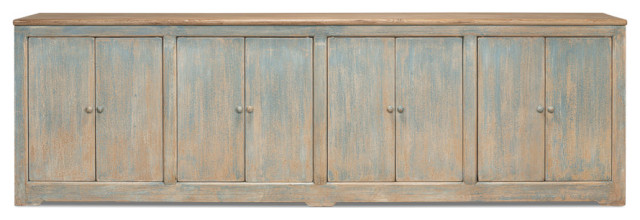 Eight Is Enough Extra Wide Sideboard Antique Blue - Farmhouse - Buffets ...