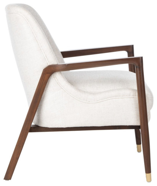 Safavieh Couture Flannery Mid Century Accent Chair Cream, #N/A ...
