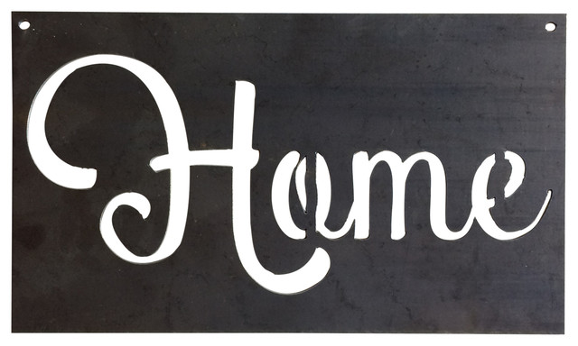 Metal Home Sign Metal Wall Art - Contemporary - Novelty Signs - by ...
