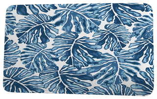 Tropical Resort Palm Leaves Floral Print Bath Mat - Tropical - Bath ...