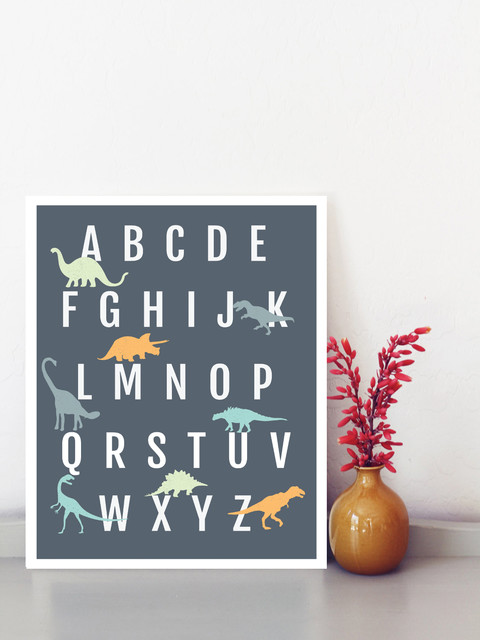 Dinosaur Alphabet Poster, Dinosaur Wall Art, ABC Poster, ABC Wall Art ...