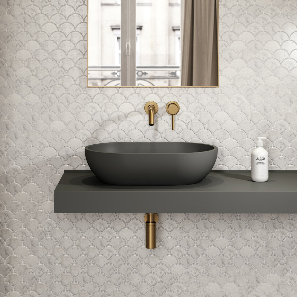 Picasso Pebble Grey Countertop Stone Basin 580mm - Bathroom - Other ...