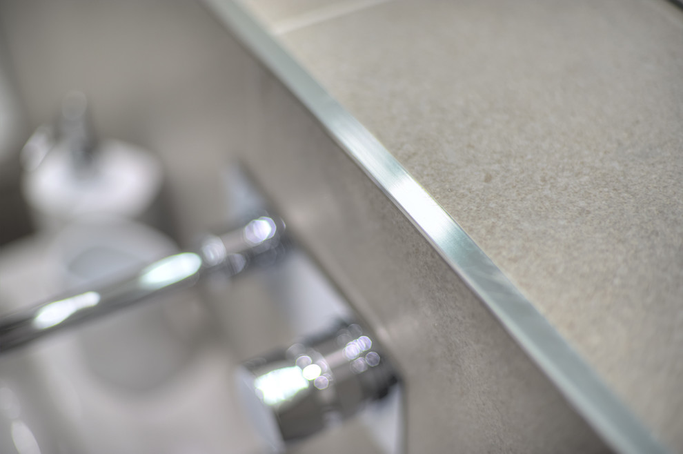 Bathroom - Escape Grey & Tile Edge Trim - Contemporary - Bathroom ...
