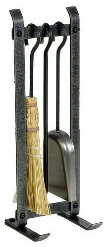 Handcrafted Country Home Fireplace Tool Set w Base & 3 Tools Hammered ...