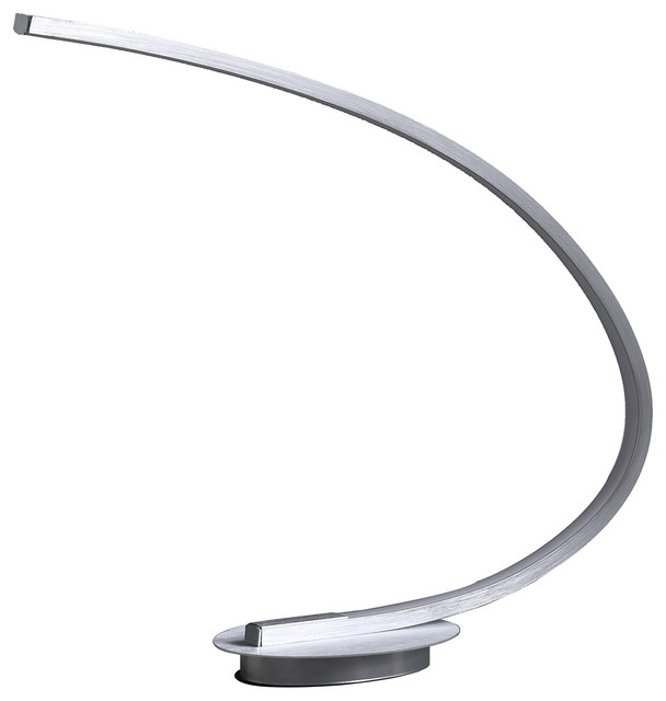 16" Eli Brushed Nickel LED Arc Tube Table Lamp - Modern - Table Lamps ...