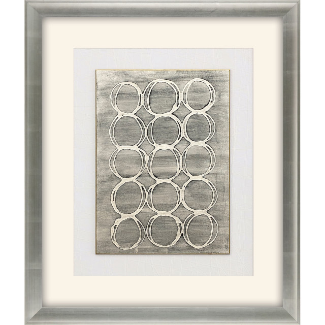 Concentric in Pearl White Framed Art - Contemporary - Mixed Media Art ...