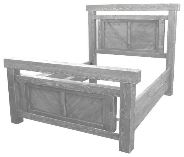 Barnwood Style Timber Peg Panel Bed, Queen - Furniture - by Furniture ...