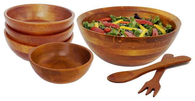 7-Piece Salad Bowl Set, Medium - Transitional - Serving And Salad Bowls ...