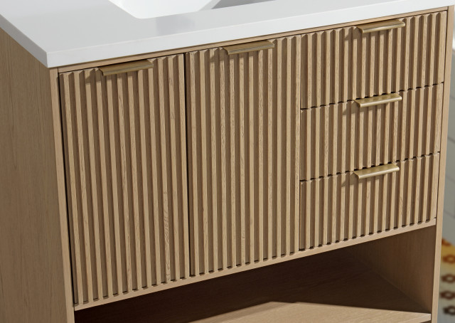 Ari Kitchen and Bath San Diego Bath Vanity, Oak, 36", Freestanding ...