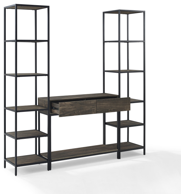 Jacobsen 3-Piece Entertainment Set Console Table and 2 Narrow Etageres ...