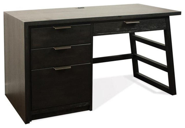 Riverside Furniture Perspectives 56" Wood Computer Desk in Brushed ...