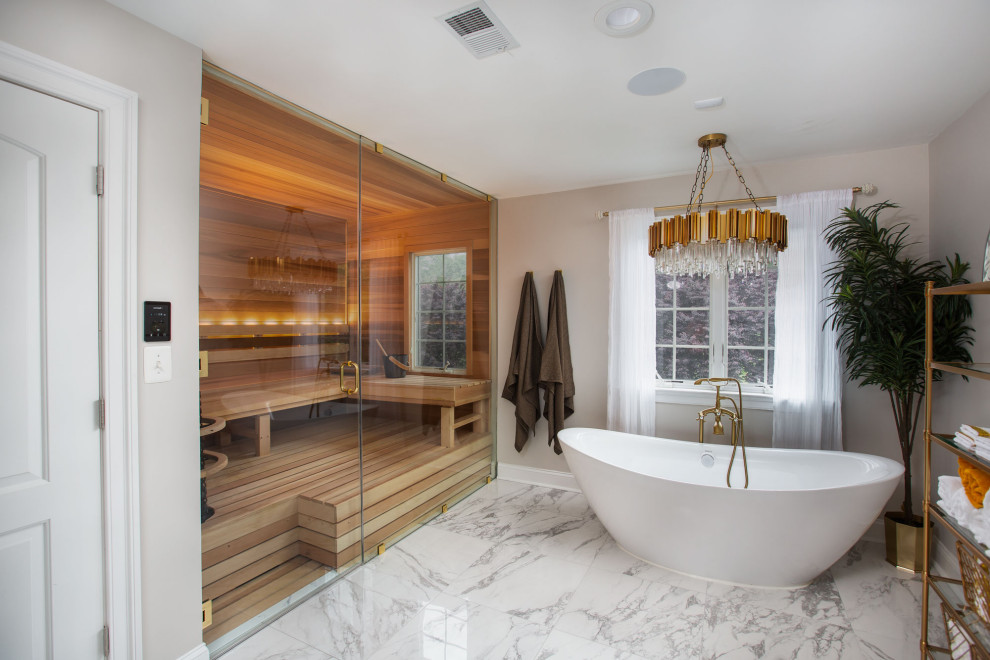 Indoor Sauna in Master Bathroom Spa Retreat - Bathroom - Minneapolis - by Finnleo Sauna | Houzz