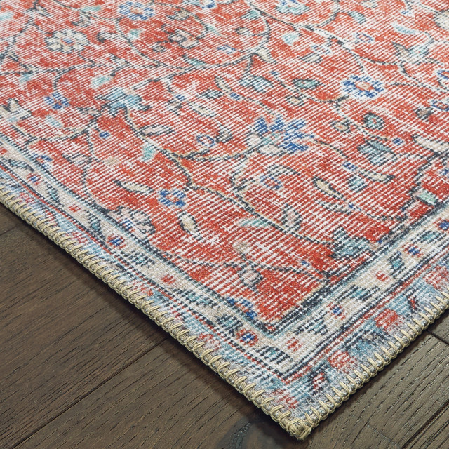 Sofia 85813 Red/Blue Rug, Rectangle 7'6"x9'11" - Traditional - Area ...