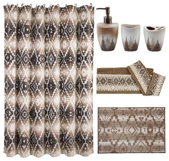 Chalet Aztec Bathroom Sets, 8PC - Southwestern - Bathroom Accessory ...