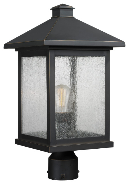 Portland 1-Light Outdoor Post Mount Fixture Light In Oil Rubbed Bronze ...