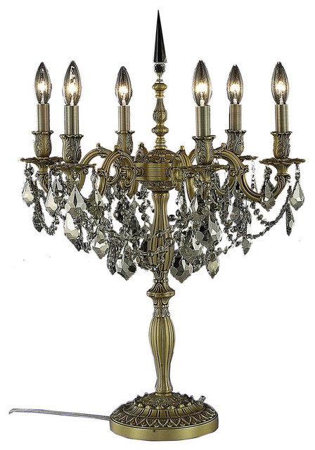 Rosalia 20" Lamp, French Gold, Golden Teak Crystal - Victorian - Table ...
