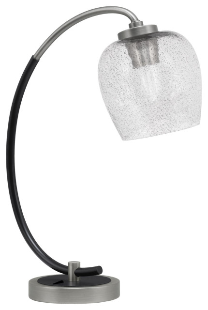 Table Lamps & Desk Graphite & Matte Black Finish 6 Smoke Bubble Glass ...