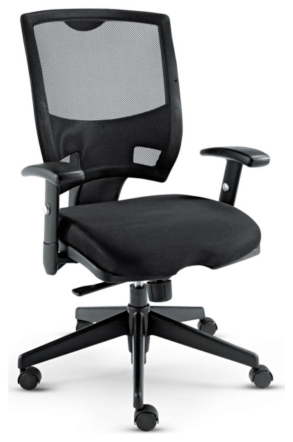 Multifunctional Office Chair, Mesh Back & Contoured Seat With Height ...