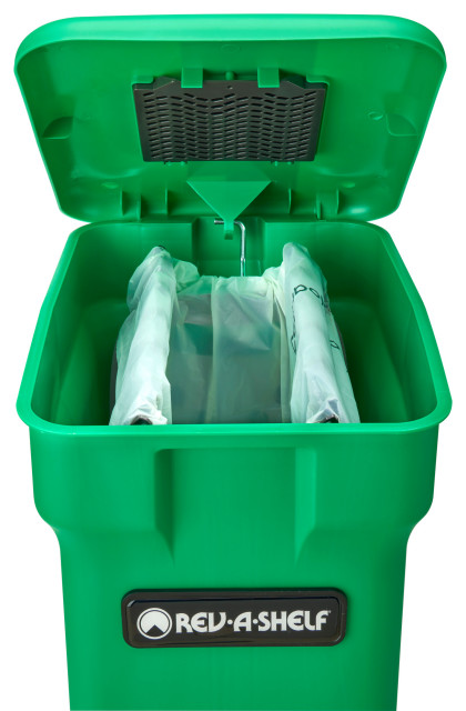 Aluminum Pull Out Trash and Compost Container With Soft Close, 14.75"W ...