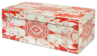 Large Reverse Painted Mirror Box in Tomato - Transitional - Jewelry ...